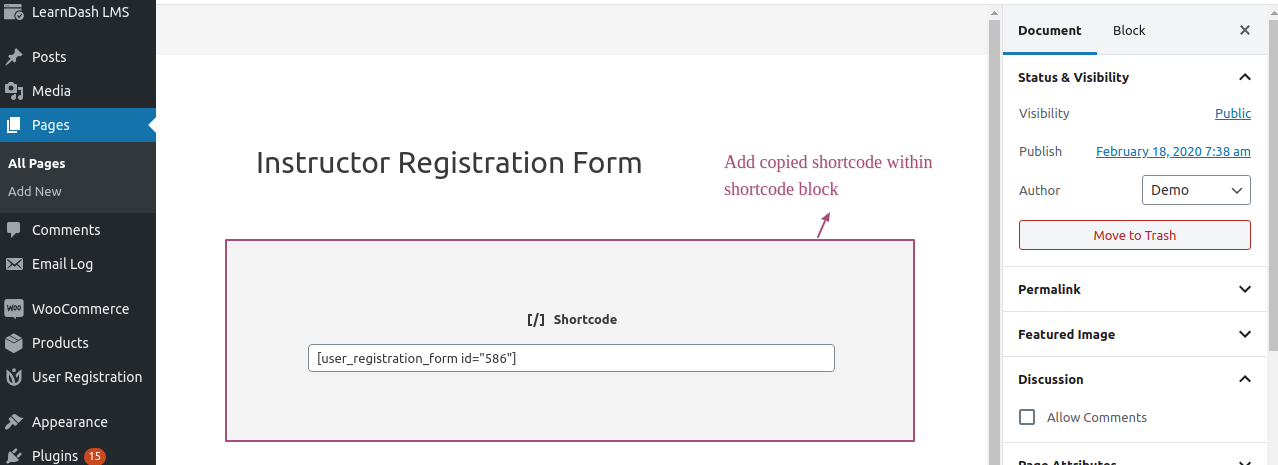 How to register a LearnDash Instructor using forms on your website? - WisdmLabs Docs