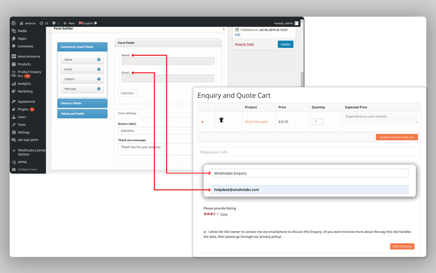 Creating Custom Enquiry Forms with WISDM Product Enquiry Pro - WisdmLabs Docs